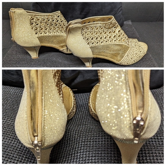 Pierre Dumas | Shoes | Pierre Dumas Gold Glitter Shoe | Poshmark